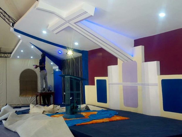 Church Ceiling Design; Gypsum Design Ceiling Ideas for Sanctuary/Altar